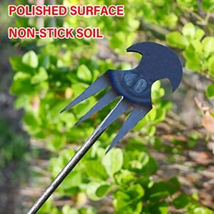 Sdueksi Uprooting Weeding Tool, 2023 New Weeding Artifact Uprooting Weeding Tool, Garden Weeding Tools with 4 Teeth Dual, Best Weeder Tool for Garden Stand Up (20in Iron)