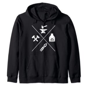 Blacksmith Tools Blacksmithing Forge Forging Zip Hoodie