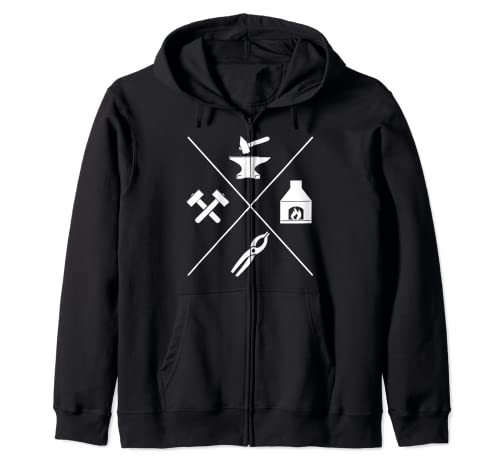 Blacksmith Tools Blacksmithing Forge Forging Zip Hoodie