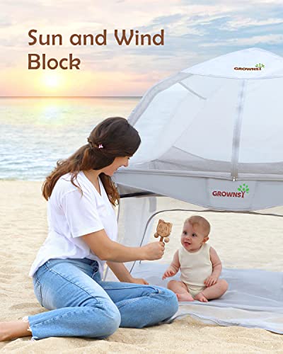 GROWNSY Foldable Baby Playpen & Bottle Sterilizer