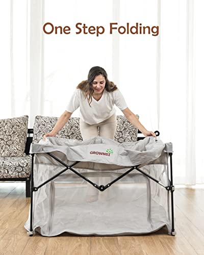 GROWNSY Foldable Baby Playpen & Bottle Sterilizer