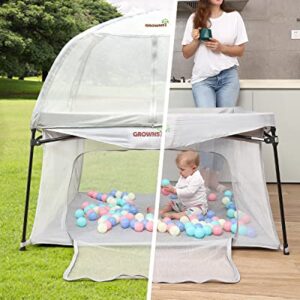 GROWNSY Foldable Baby Playpen & Bottle Sterilizer