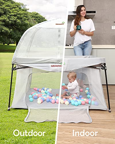 GROWNSY Foldable Baby Playpen & Bottle Sterilizer