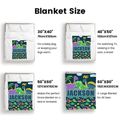 HYHSJY Personalized Dinosaur Blanket, Custom Baby Blankets for Girls Boys, Personalized Baby Girl Birthday Gifts, Customized Newborn Swadding Blanket with Name