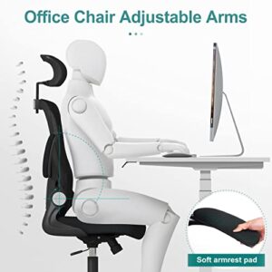 Mazqetih Ergonomic Office Chair Lumbar Support, Office Desk Chair Ergonomic Big and Tall, Mesh Office Chair Comfortable for Home Bedroom Executive Work Study