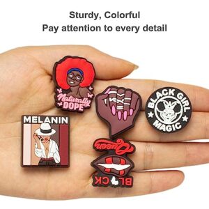 Black Girl Shoe Charms for Croc for Women Cute Shoe Decorations Accessories for Girls Teens Adults Girly Designer Charms Pack for Bubble Slides Bogg Bag Clog