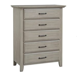 soho baby 44035930 chandler premium 5-drawer dresser chest, smooth stone wash finish