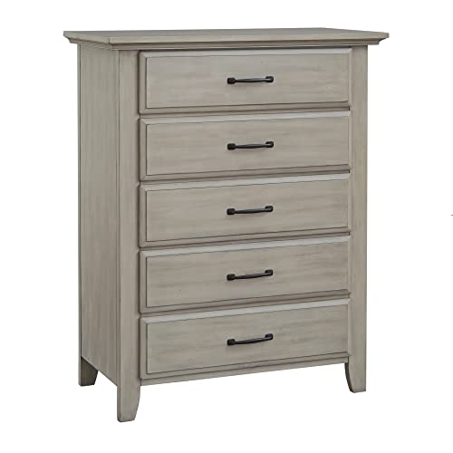 Soho Baby 44035930 Chandler Premium 5-Drawer Dresser Chest, Smooth Stone Wash Finish