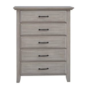 Soho Baby 44035930 Chandler Premium 5-Drawer Dresser Chest, Smooth Stone Wash Finish