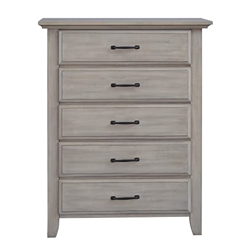 Soho Baby 44035930 Chandler Premium 5-Drawer Dresser Chest, Smooth Stone Wash Finish