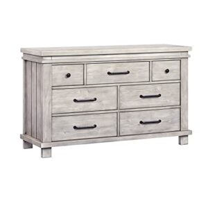 soho baby 43037930 hampton premium soft closing 7-drawer dresser, smooth stone wash finish