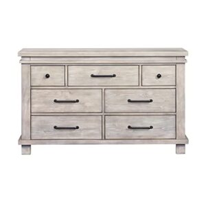 Soho Baby 43037930 Hampton Premium Soft Closing 7-Drawer Dresser, Smooth Stone Wash Finish