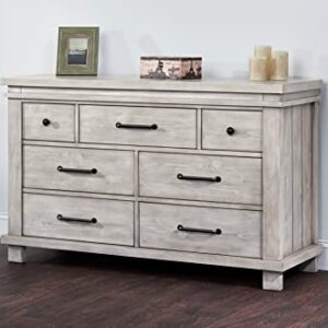 Soho Baby 43037930 Hampton Premium Soft Closing 7-Drawer Dresser, Smooth Stone Wash Finish