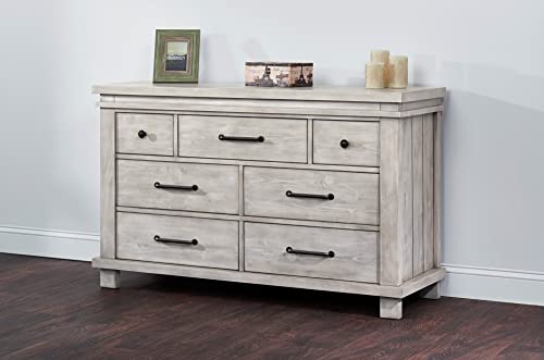 Soho Baby 43037930 Hampton Premium Soft Closing 7-Drawer Dresser, Smooth Stone Wash Finish