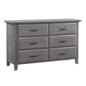 soho baby 44036530 chandler premium 6-drawer dresser, wire brush graphite gray finish