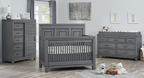 Soho Baby 40037520 Manchester Premium Soft Closing 7-Drawer Dresser, Wire Brush Rustic Gray Finish