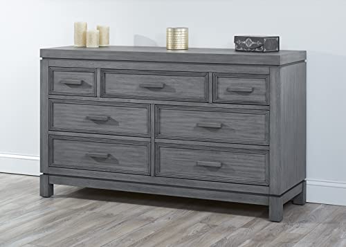 Soho Baby 40037520 Manchester Premium Soft Closing 7-Drawer Dresser, Wire Brush Rustic Gray Finish