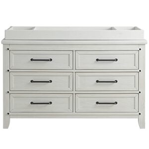 Soho Baby 49065480 Ellison Premium Changing Topper for 6-Drawer Dresser, Wire Brush Rustic White Finish