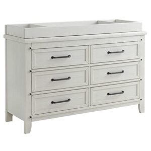 Soho Baby 49065480 Ellison Premium Changing Topper for 6-Drawer Dresser, Wire Brush Rustic White Finish