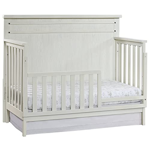 Soho Baby 49095480 Ellison Crib to Toddler Bed Guard Rail Conversion Kit, Wire Brush Rustic White Finish, GreenGuard Gold Certified