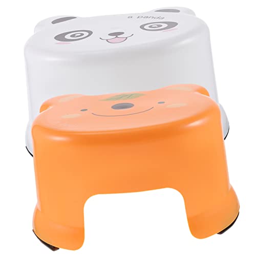 ULDIGI 2pcs Cartoon Plastic Stool Portable Step Stool Plastic Step Stool Stepping Stool for Toddlers Kitchen Step Stool Plastic Footstool Potty Training Step Bathroom Stool Low Stool