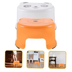 ULDIGI 2pcs Cartoon Plastic Stool Portable Step Stool Plastic Step Stool Stepping Stool for Toddlers Kitchen Step Stool Plastic Footstool Potty Training Step Bathroom Stool Low Stool