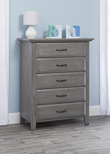 Soho Baby 44035530 Chandler Premium 5-Drawer Dresser Chest, Wire Brush Graphite Gray Finish