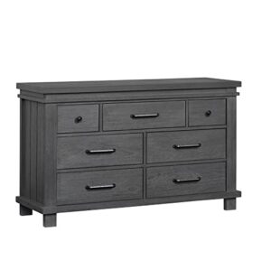 soho baby 43037210 hampton premium soft closing 7-drawer dresser, wire brush canyon gray finish