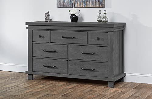 Soho Baby 43037210 Hampton Premium Soft Closing 7-Drawer Dresser, Wire Brush Canyon Gray Finish