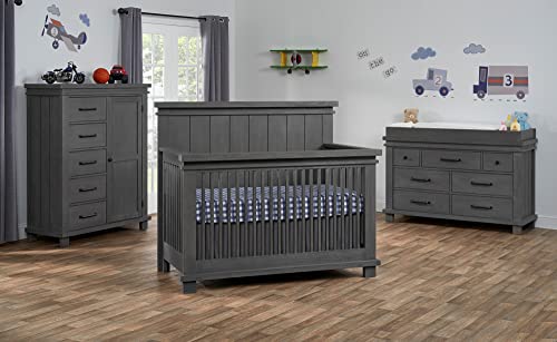 Soho Baby 43037210 Hampton Premium Soft Closing 7-Drawer Dresser, Wire Brush Canyon Gray Finish