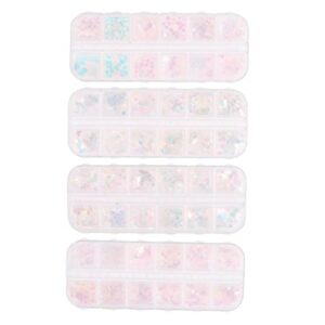 frcolor 4 sets glitter stickers nail sequins appliques embellishments nail art sequin holographic nail sequins nail art glitter sticker polish nail decoration mermaid nail art glitter 3d