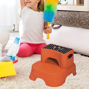 FAKEME Double up Toddlers Step Stool Step Stool for Potty Detachable Wide 2 Step Stool for Kids Bedside Step Stool for Living Rooms, Orange