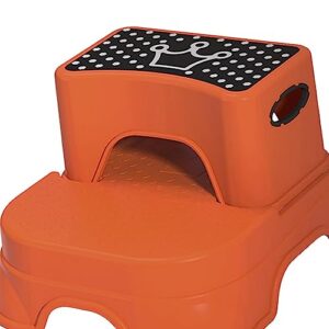 FAKEME Double up Toddlers Step Stool Step Stool for Potty Detachable Wide 2 Step Stool for Kids Bedside Step Stool for Living Rooms, Orange