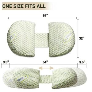 Pregnancy Pillows for Sleeping-Removable and Adjustable Double Wedge Pregnancy Pillow-Maternity Pillow for Pregnant Women Supporting Back, Waist & Belly (Probiotics Green)