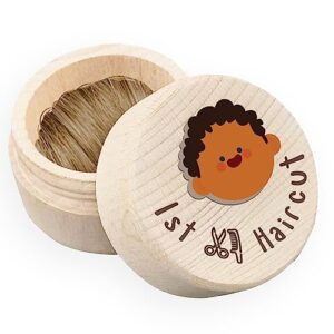 baby first hair keepsake box, wooden baby memory souvenir collection box, toddler gifts kids keepsake box kids gifts box, cute lost first haircut keepsake, baby toddler hair case for african boy