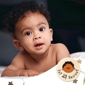 Baby First Hair Keepsake Box, Wooden Baby Memory Souvenir Collection Box, Toddler Gifts Kids Keepsake Box Kids Gifts Box, Cute Lost First Haircut Keepsake, Baby Toddler Hair Case for African Boy