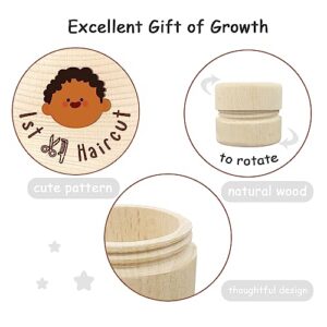 Baby First Hair Keepsake Box, Wooden Baby Memory Souvenir Collection Box, Toddler Gifts Kids Keepsake Box Kids Gifts Box, Cute Lost First Haircut Keepsake, Baby Toddler Hair Case for African Boy