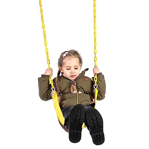 Ymeibe Heavy Duty Toddler Swing Set with 66 Inches Chain Coated Swing Seat Replacement Accessories for Kids Outdoor Play Playground Trees Swing (Green/2 Pack)