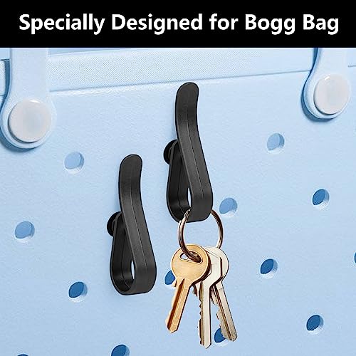 4PCS Hook Accessories for Bogg Bags Cup Holder Connector Key Holder Insert Hook for Bogg Bag-Secure and Organize Your Items in Your Beach Tote Bag-Black