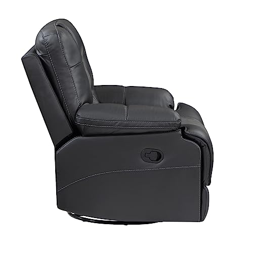 Lexicon Suisun Wall-Hugger Swivel Glider Reclining Chair, Two-Tone Gray