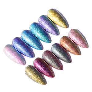 fomiyes 6pcs 6 nail decorations for nail art nail accessories kit de manicura nail shining sugar effect glitter nail glitter powder metallic shining flakes diy manicure tools acrylic set