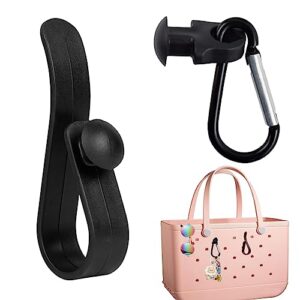 bogg bag carabiner keys holder，hooks accessories for bogg bags，insert charm clip cutie cup holder connector key carabiner for bogg beach bag，secure & organize items in bogg bag (hook+carabiner, black)