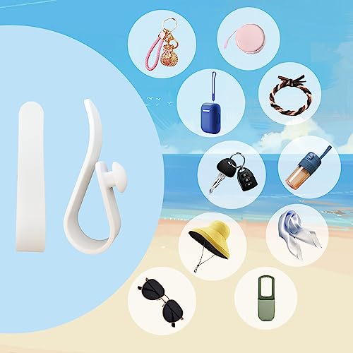 6 PCS Hooks Accessories for Bogg Bags, Insert Charm Key Holder Clip Cup Holder Attachment Organize Girls Hair Ties for More Beach Tote Bags with 0.55'' Dia Holes, White