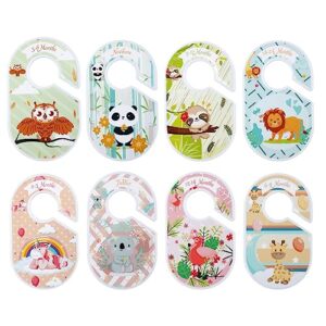 savita 8pcs baby clothes dividers, nursery closet dividers cute animals baby closet size dividers from newborn to 24 months nursery closet hanger for infant wardrobe