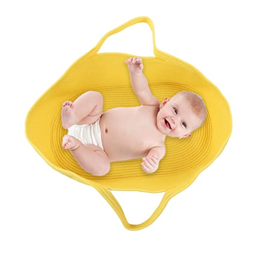 Baby Changing Basket Foldable Baby Carrier Basket Baby Carrier Basket Cartoon Portable Foldable Sleeping Basket Cotton Newborn Sleeper Basket Baby Sleeping Carry Basket (Yellow)