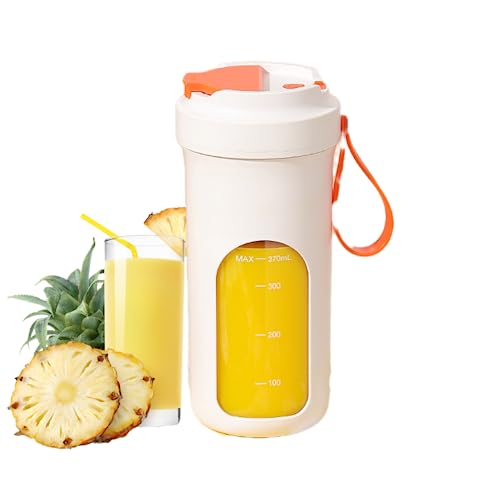 Electric Juicer, Mini Portable Blender, Fruit Mixers Fruit Extractors Multifunction Juice Maker Machine Blender Smoothies Mixer, 370ml (white)