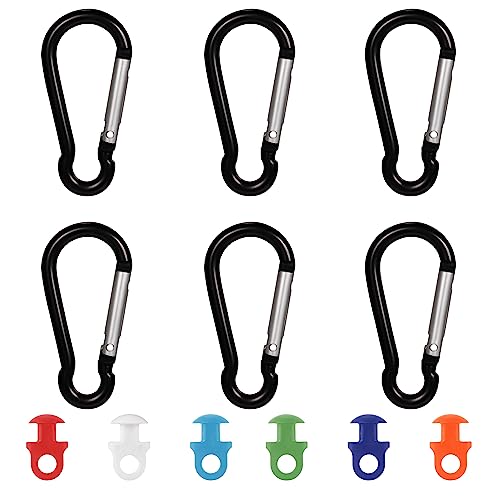 6pcs Key Holder for Bogg Bag, Carabiner Key Holder Carabiners Clips Charm Accessories for Bogg Bag to Hang Items (6 Colors)