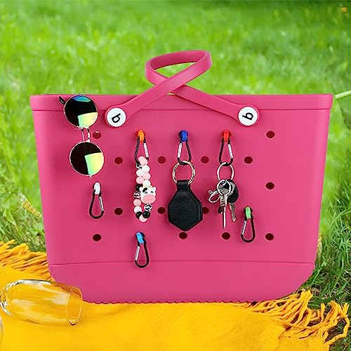 6pcs Key Holder for Bogg Bag, Carabiner Key Holder Carabiners Clips Charm Accessories for Bogg Bag to Hang Items (6 Colors)