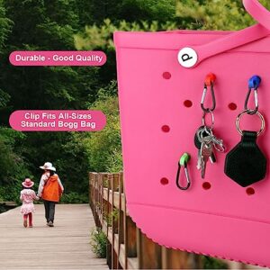 6pcs Key Holder for Bogg Bag, Carabiner Key Holder Carabiners Clips Charm Accessories for Bogg Bag to Hang Items (6 Colors)