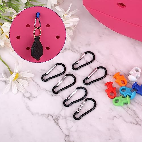 6pcs Key Holder for Bogg Bag, Carabiner Key Holder Carabiners Clips Charm Accessories for Bogg Bag to Hang Items (6 Colors)